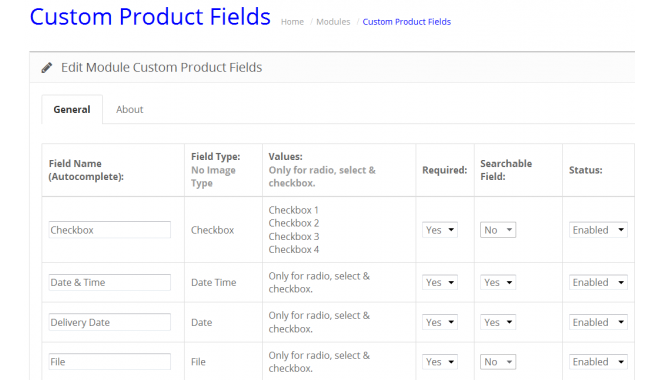 Custom Product Fields UNLIMITED for OpenCart v1.5 - v3.x